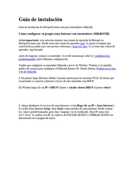 Mikrotik Pdf Internet Enrutador Computación