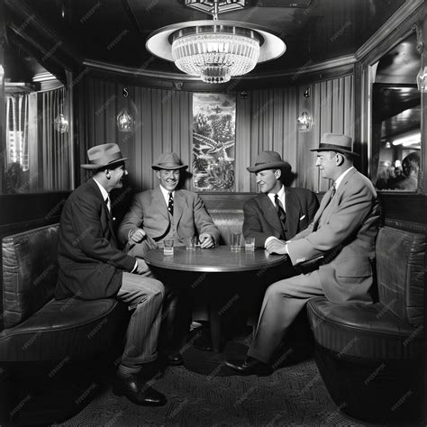 A Group Of Men Are Sitting Around A Round Table Premium Ai Generated