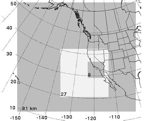 Coamps Nested Grid Configuration With Grid Spacings Decreasing From 81
