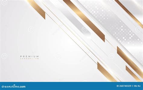 Sfondo Bianco E Oro Di Lusso Con Linee Dorate E Stile Di Taglio Della