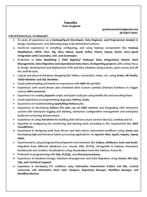 Azure Data Engineer Samatha Gudala Pdf Apache Spark Apache Hadoop