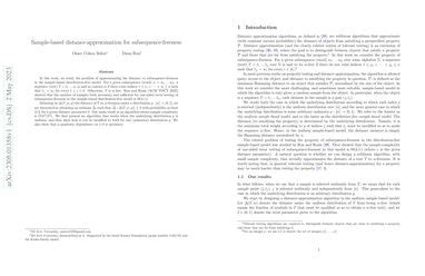 Sample Based Distance Approximation For Subsequence Freeness Papers