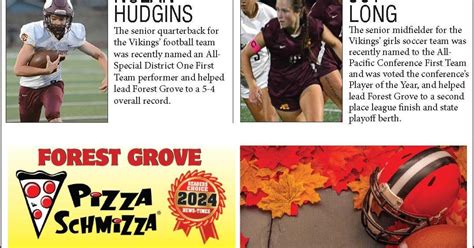 Forest Grove High School Athletes Of The Week Sponsored