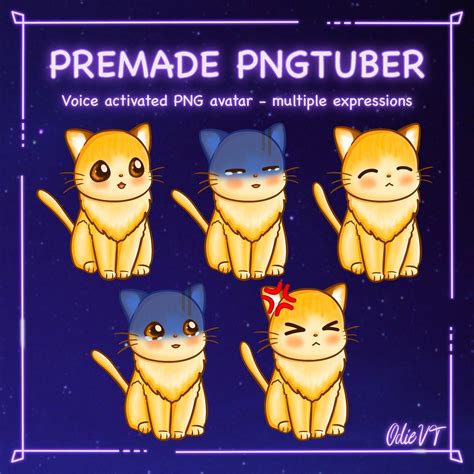 Cute Orange Cat Png Tuber For Veadotube Mini For Streaming Obs Twitch
