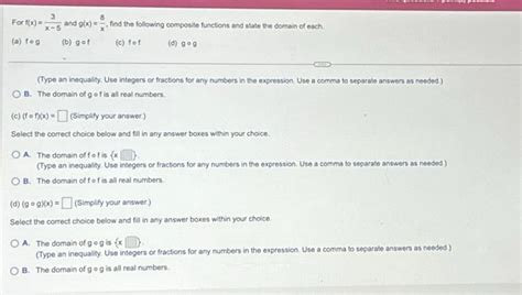 Solved For F X X And G X X Find The Following Chegg