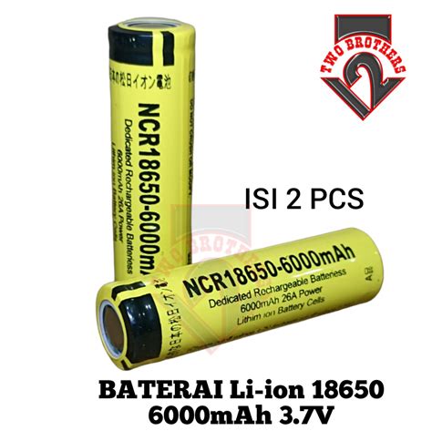 Baterai Cas Baterai Charger Cas Tipe Li Ion NCR 18650 6000mAh 3 7V