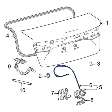 Toyota Oe 6460762010 Rear Deck Lid Release Cable