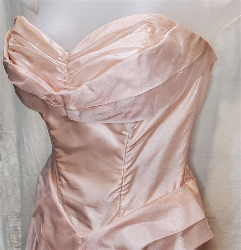 Pink Taffeta 50s 60s Vintage Prom Dress Etsy