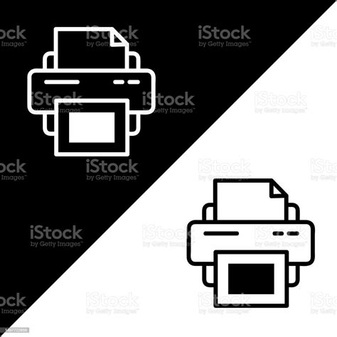 Printer Vector Icon Lineal Style Isolated On White Background Stock