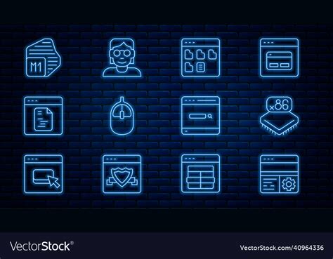Set Line Debugging Processor With Microcircuits Vector Image