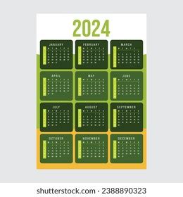 2024 Calendar Template Editable Vector Stock Vector Royalty Free