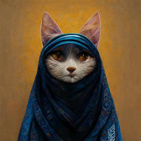 Cats Wearing Hijab Islamic Futurism
