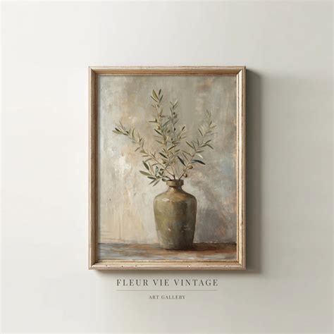 Printable Olive Branch Art Vintage Modern Still Life For Wall Decor