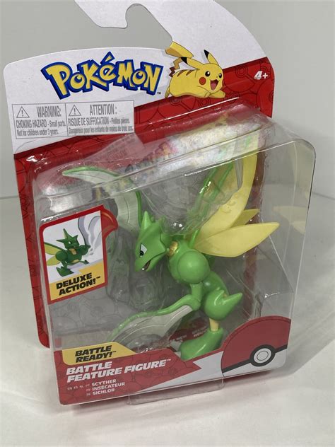 Mavin Jazwares Pokemon 3 Scyther Battle Feature Figure Deluxe Action Nib