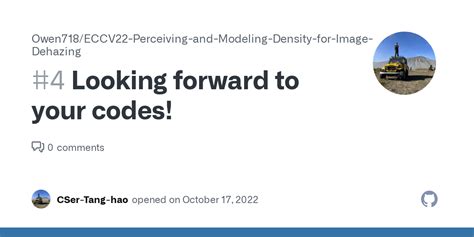 Looking Forward To Your Codes · Issue 4 · Owen718eccv22 Perceiving