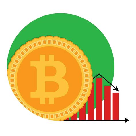 Bitcoin Money Diagram Falling Icon Vector Recession Loss Decline