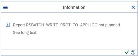report rsbatch write prot to appllog not planned message no rsm2081