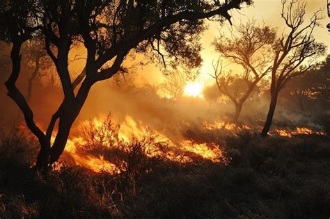 Exploring Scrubland Ecosystem Wildfire Dynamics Ar Generative Ai Premium Ai Generated Image