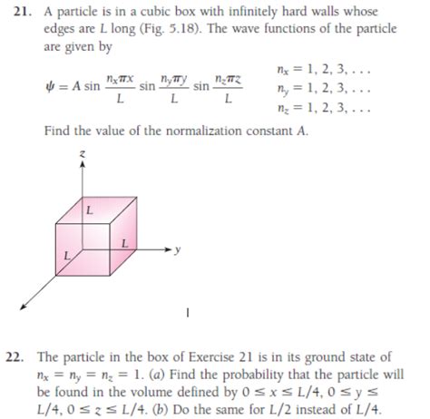 Solved 21 A Particle Is In A Cubic Box With Infinitely Hard