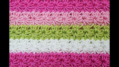 Como hacer Punto estrella a crochet para mantas y cobijas muy fácil y