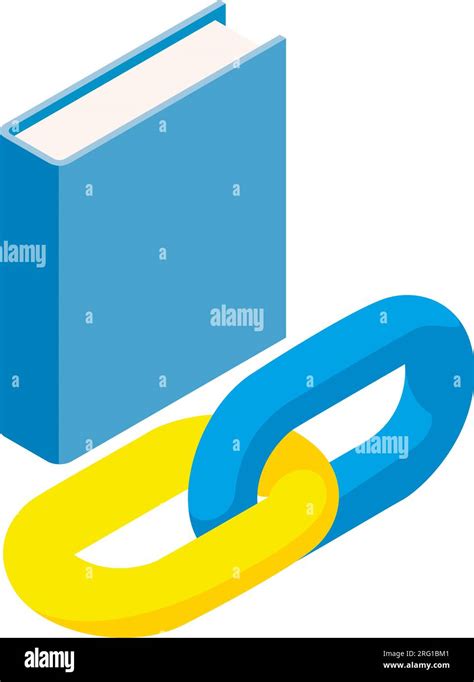 Blockchain Link Icon Isometric Vector Multicolored Chain Link Near