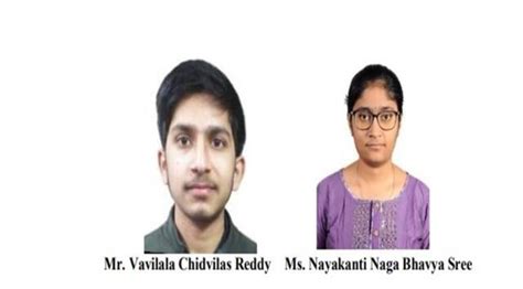 Jee Advanced 2023 Results Vavilala Chidvilas Reddy Is Air 1 Nayakanti Naga Bhavya Sree Is