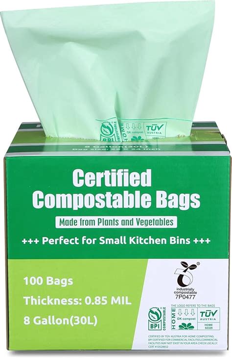 Primode Compostable Bags 8 Gallon 30l Food Scraps Yard
