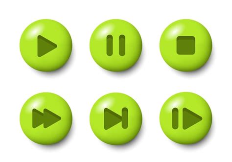 Premium Vector Multimedia Buttons Cartoon Icons Play Pause Forward