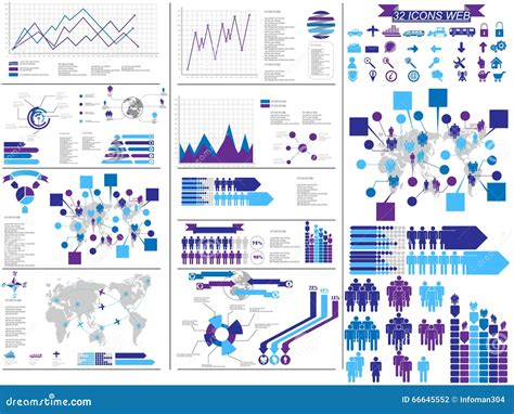 Infographic Demographic Elements Chart And Graphic Stock Vector Illustration Of Internet Icon