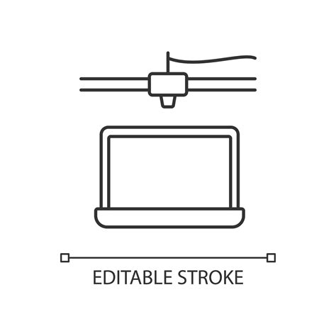 D Printed Laptop Linear Icon Vector Art At Vecteezy