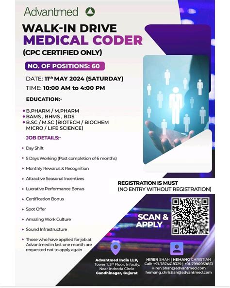 Advantmed Walk In Drive Cpc Certified Medical Coders Wanted Career
