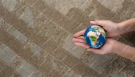 Premium Ai Image Human Hand Holding Planet Earth Model World Earth