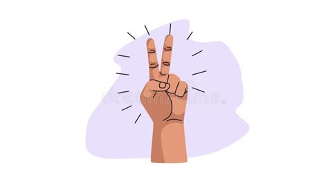 Hand With Peace And Love Signal Animation Stock Footage Video Of
