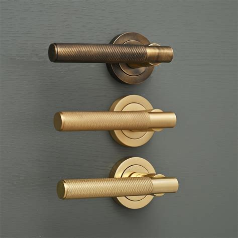 Knurled Solid Brass Lever Door Handle Door Handles Brass Door