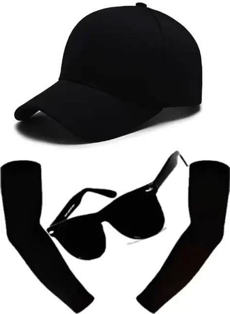 Buy Bizolo Baseball Cap Sunglasses And Hand Sleeves Combo Black Pack
