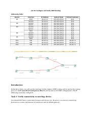 Lab Configure OSPF Routing Docx Lab Configure And Verify OSPF Routing Addressing