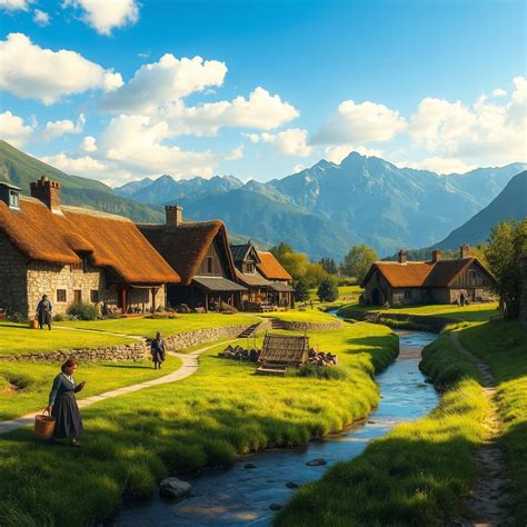 Explore A Serene Medieval Village Landscape