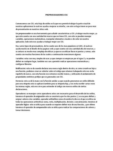 Preprocesadores Css Pdf