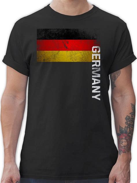 Shirtracer T Shirt Deutschland Flagge Adler Vintage Germany Fussball