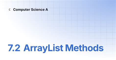Arraylist Methods Computer Science A