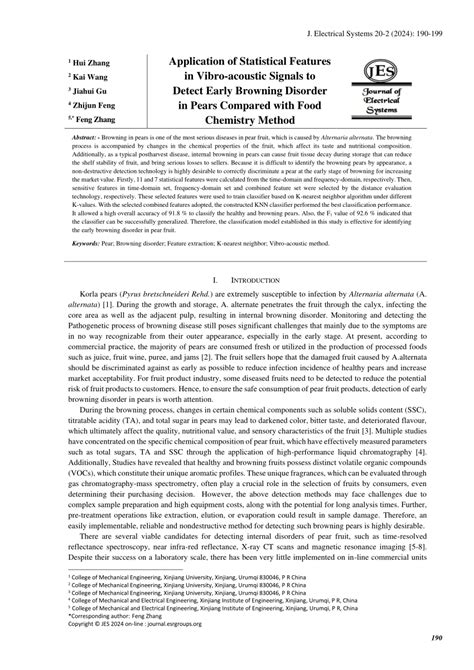 Pdf Application Of Statistical Features In Vibro Acoustic Signals To Detect Early Browning
