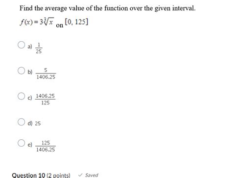 Solved Find The Average Value Of The Function Over The Given Chegg