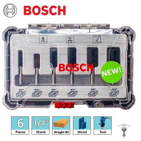 Bosch 6 Piece Straight Router Bit Set Tools4builders