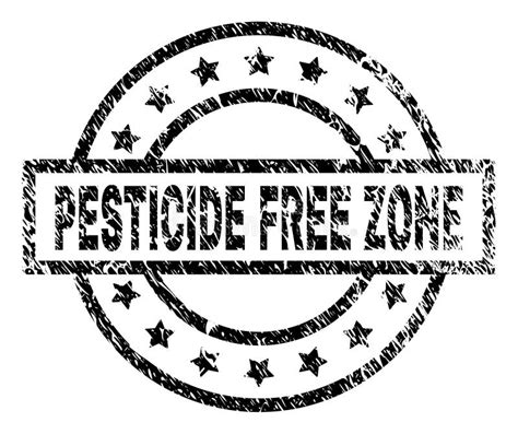 Scratched Textured PESTICIDE FREE ZONE Stamp Seal Stock Vector