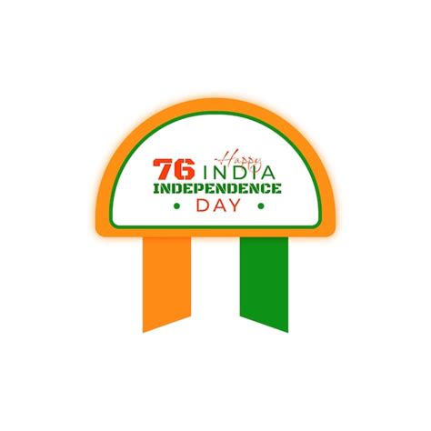 15 August Happy 76 Independence Day Werbung Flache Etikettendesign