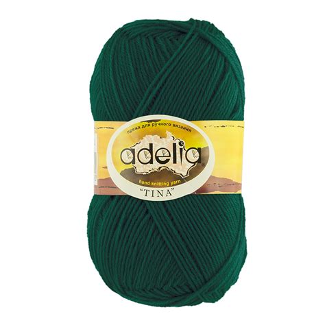 Пряжа ADELIA "TINA" 100% акрил 100 г 308 м №058 т.зеленый купить за 7 ...