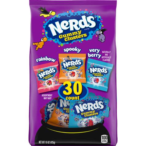 Nerds Gummy Clusters Spooky Rainbow Very Berry Halloween Candy 15 Oz Bag 30 Count