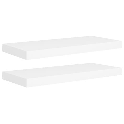 Комплект окачени стенни рафтове Vidaxl 2 бр бели 60x23 5x3 8 см МДФ
