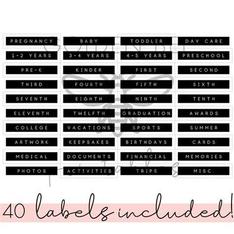 File Folder Labels Etsy